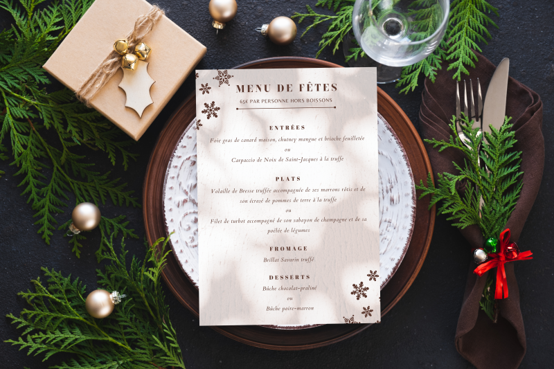 Menu Noël - Domaine de la Grange aux Ormes | Golf, Restaurant ...